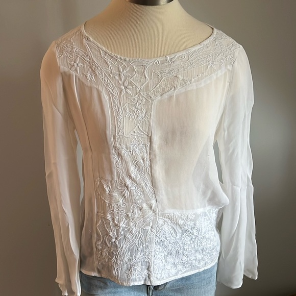 Zara | Tops | Zara Sheer Lace Top | Poshmark